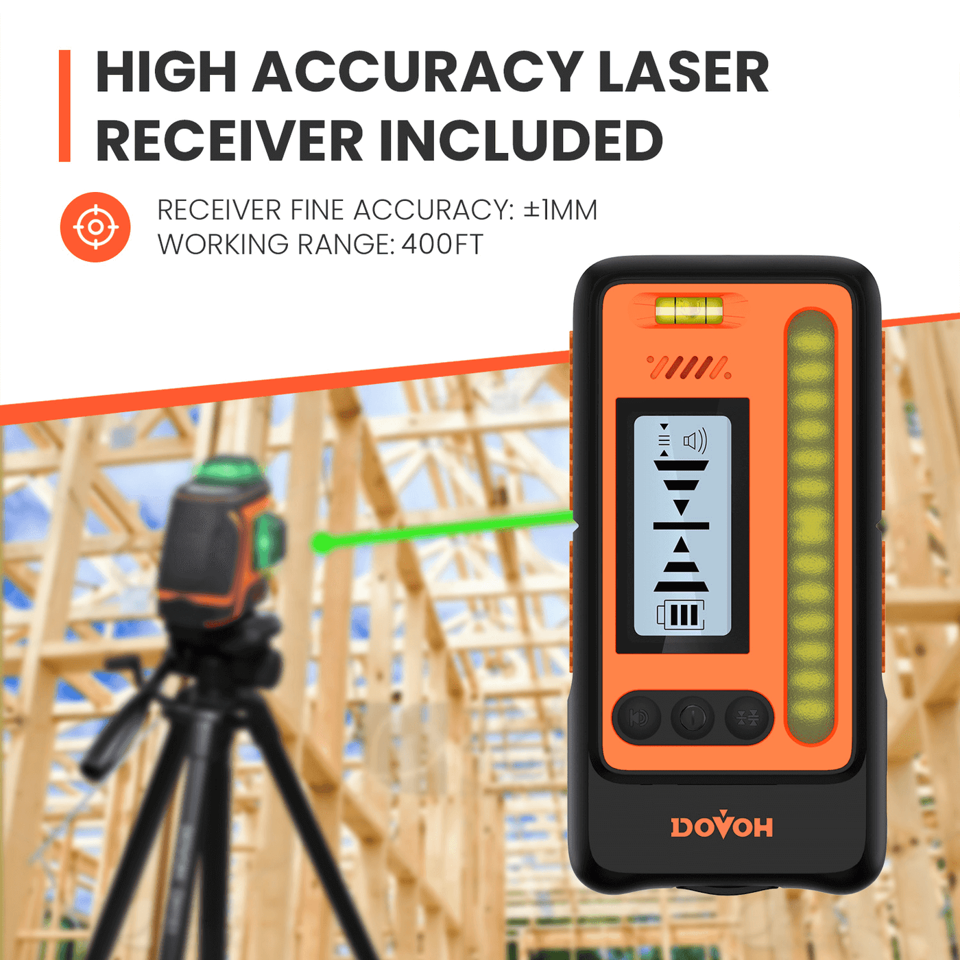 Outdoor Laser Level with Receiver- Dovoh H3-360G-KIT — Dovoh Professional Laser Level